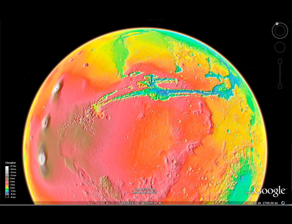 Google Earth provides dizzying 3D views of Mars | New Scientist