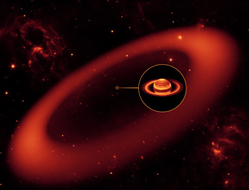Largest ring in solar system found around Saturn | New Scientist